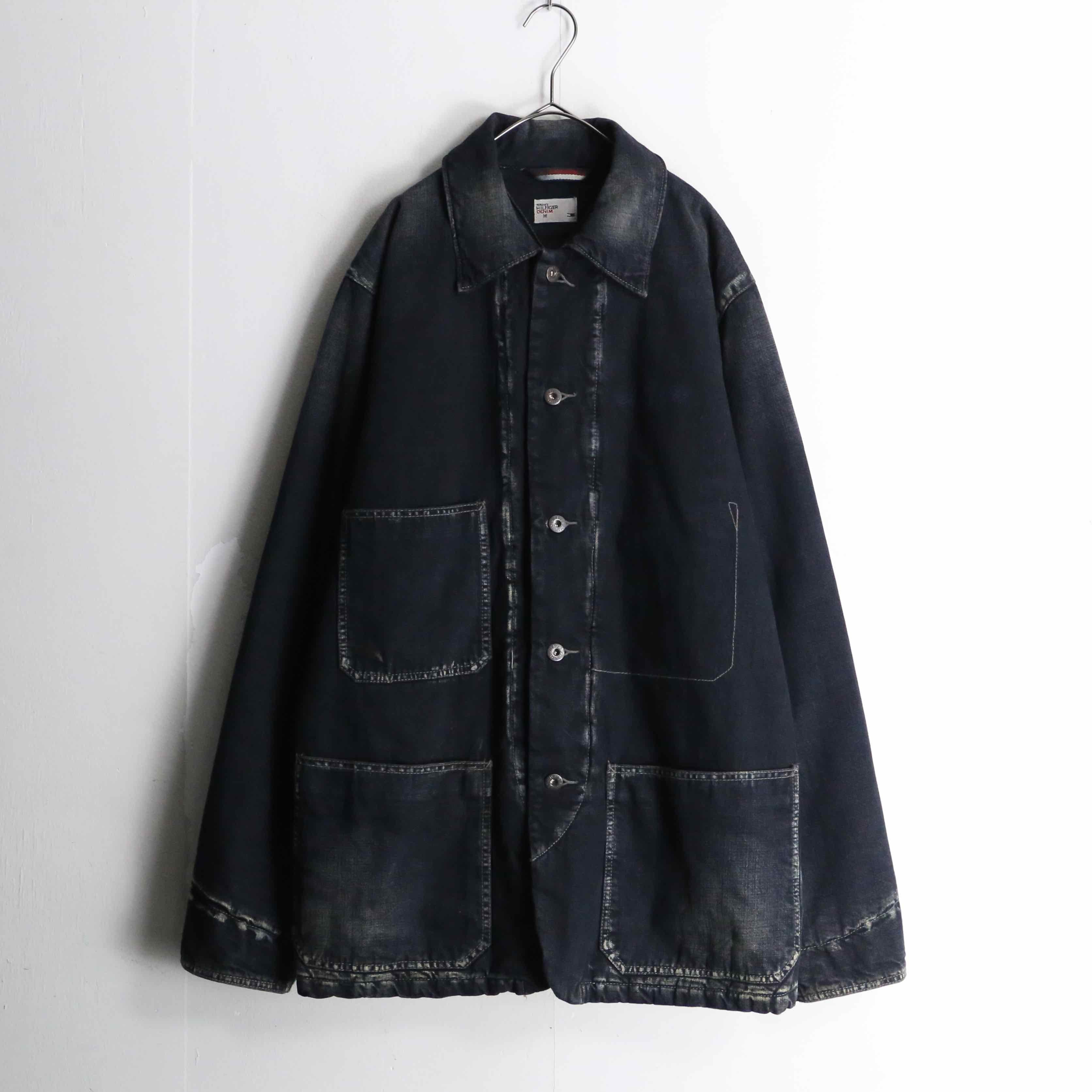 "TOMMY HILFIGER DENIM" faded denim half jacket